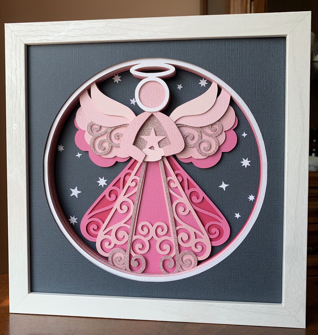 Pink Angel 9x9 Shadowbox - Etsy