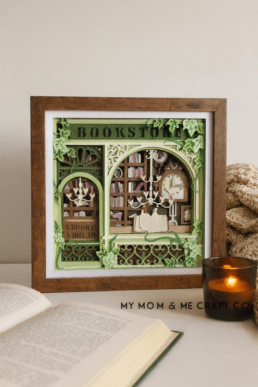 Bookstore 9x9 Layered Shadowbox - Etsy