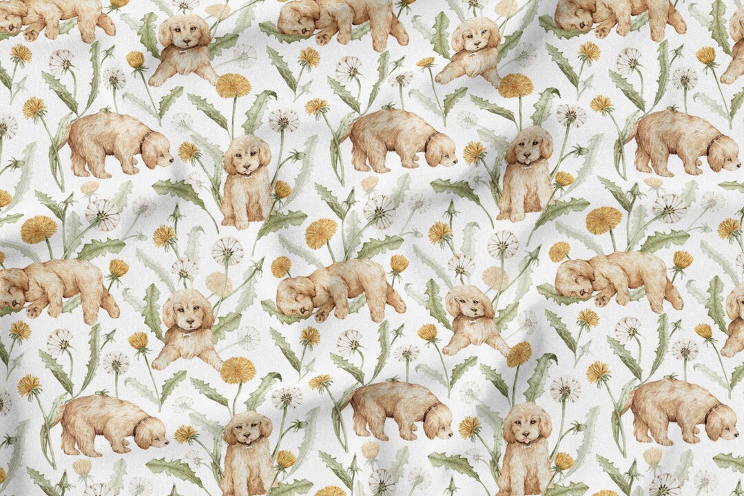 Recycled PUL Fabric, Cloth Diaper Fabric, Cockapoo White. Nursery ...