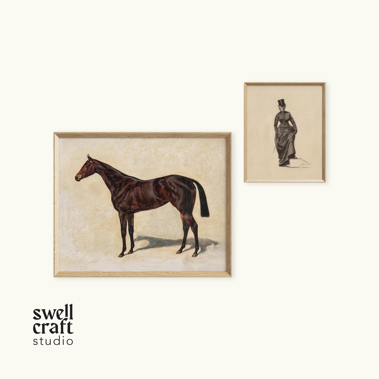 Vintage Equestrian, Printable Art Set, Elegant Luxury Aesthetic Room ...