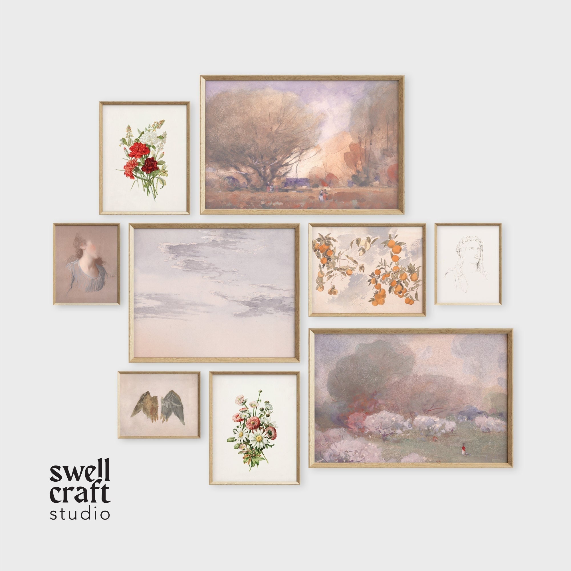 Vintage Earthly Ethereal, Large Printable Art Set, Soft Light Academia ...