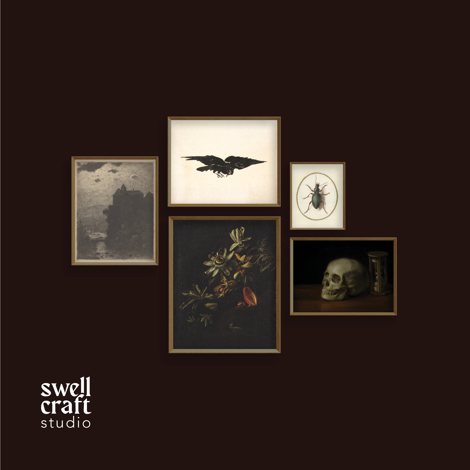 Vintage Gothic Bundle, Printable Art Set, Dark Academia Decor, Gothic ...