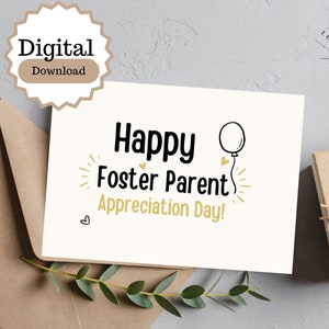 Printable Foster Parent Greeting Card- Instant Download- 7x5 Inch Cards ...