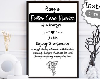Foster Care Case Workers Printable Wall Art | Funny Instant Download ...