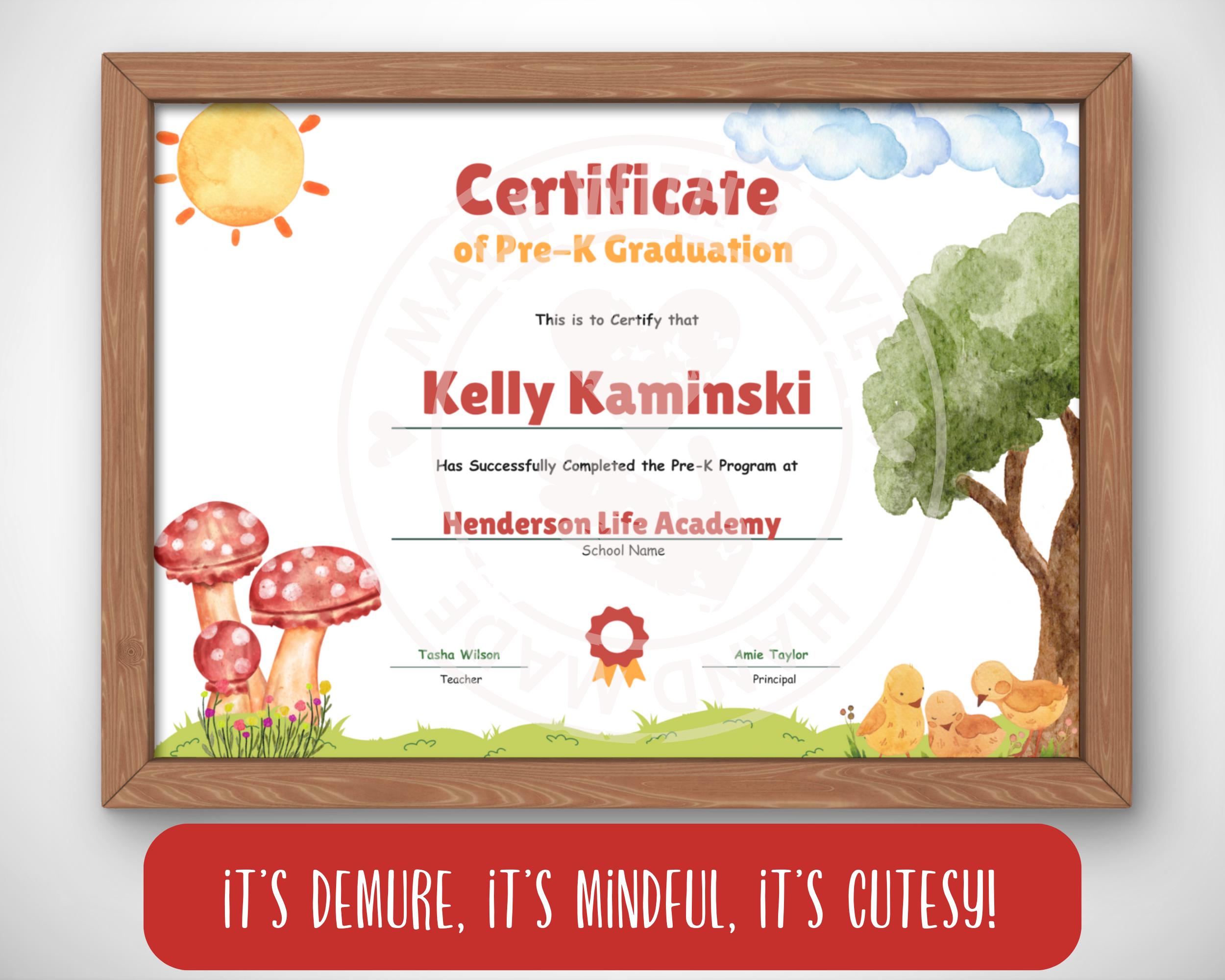 Editable Pre-k Certificate Diploma Template | Instant Download| Teacher ...