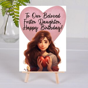 Printable Foster Daughter Birthday Greeting Card Personalized ...