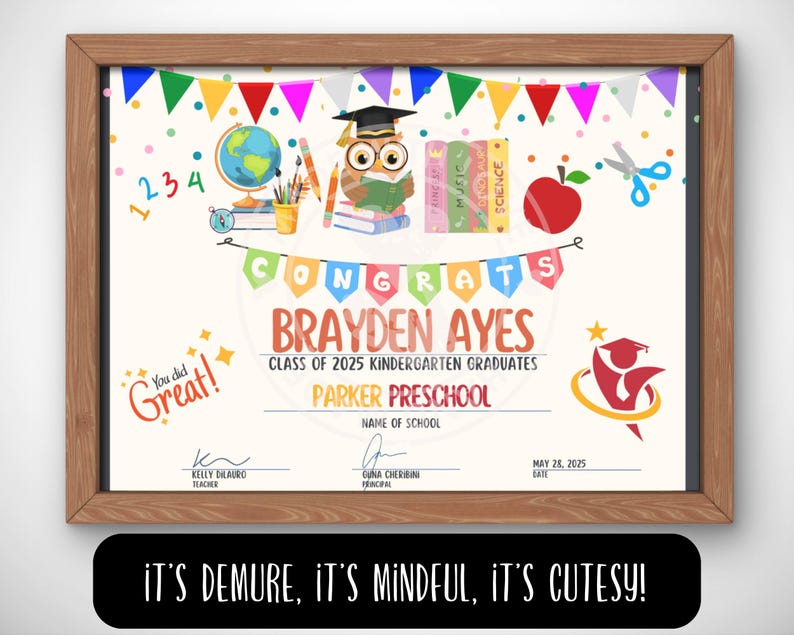 Editable Preschool Certificate Diploma Template | Instant Download ...