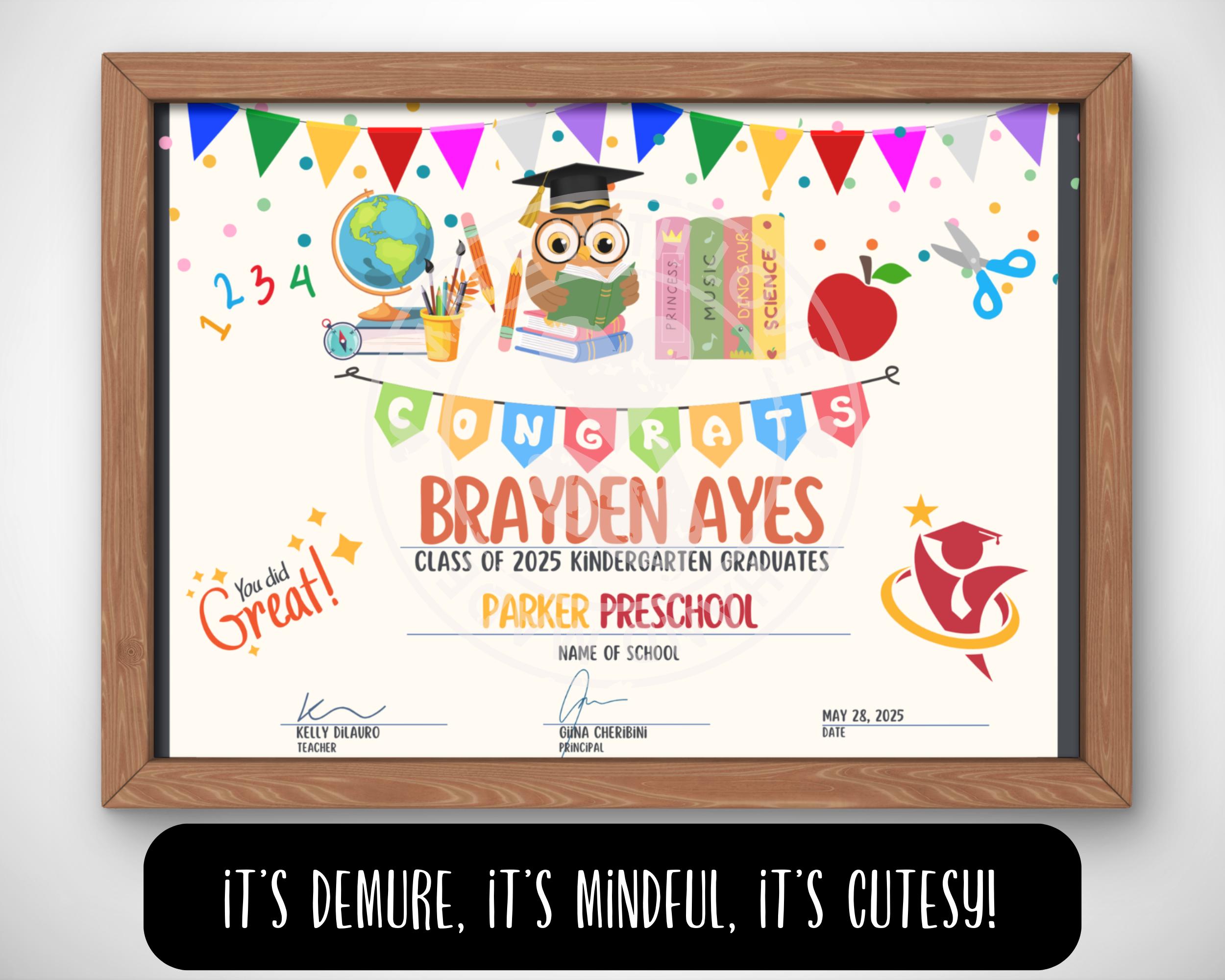 Editable Preschool Certificate Diploma Template | Instant Download ...