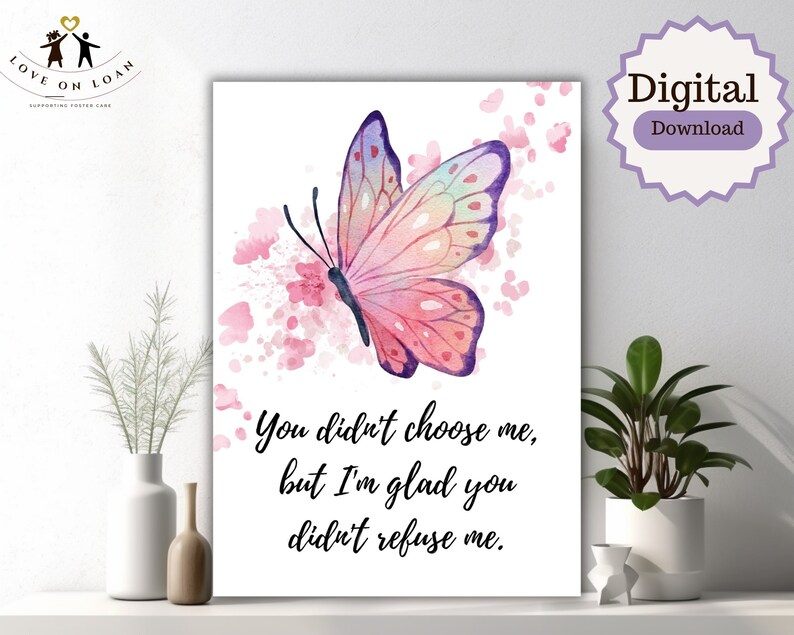 Thank You Greeting Card for Foster Mom Printable Instant - Etsy