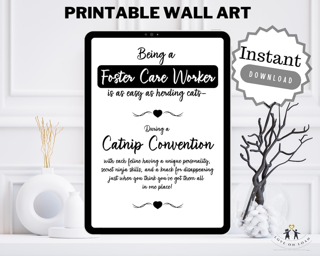 Foster Care Case Workers Printable Wall Art Funny Instant Download ...