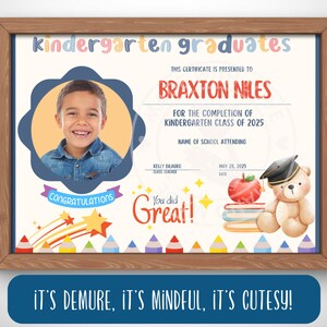 Editable Kindergarten Certificate Diploma | Instant Download| Canva Pro ...