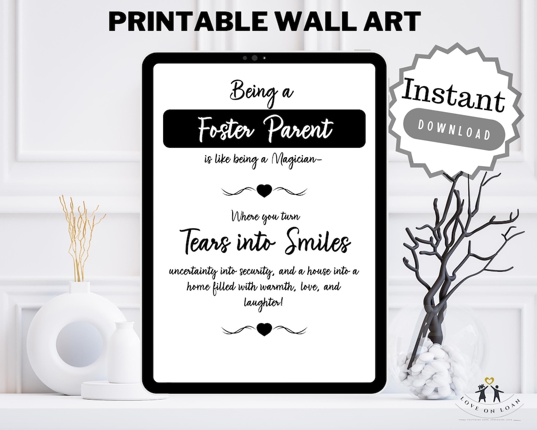 Foster Care Parent Printable Wall Art | Funny Instant Download ...