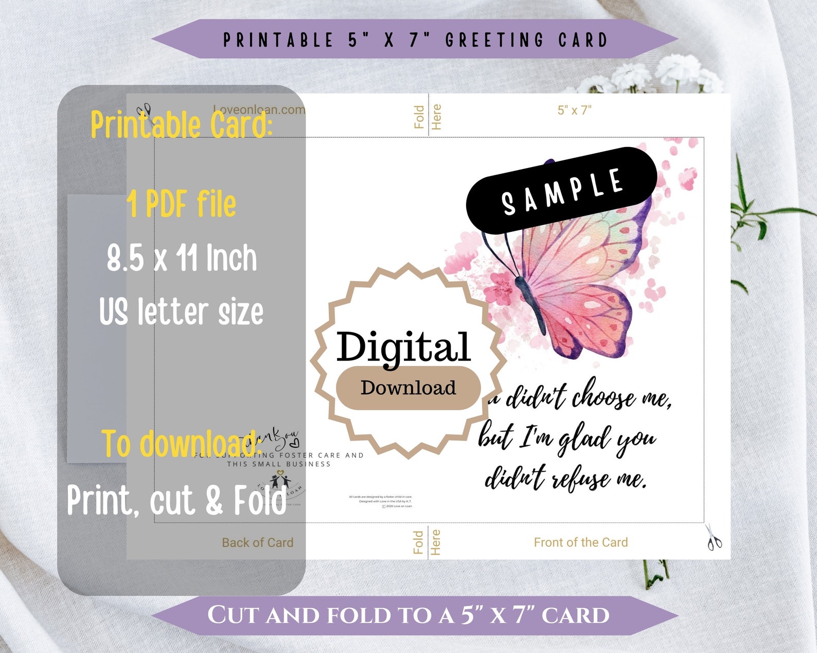 Thank You Greeting Card for Foster Mom Printable Instant - Etsy