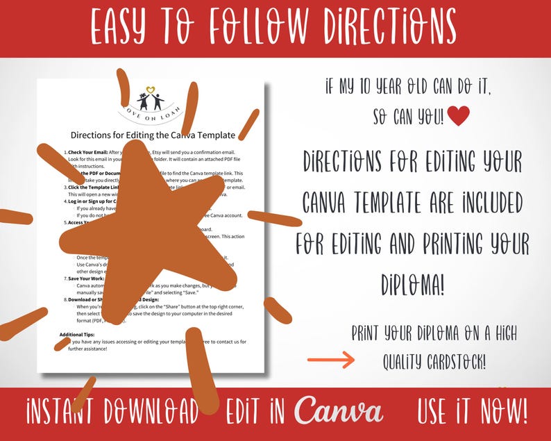 Editable Kindergarten Certificate Diploma Template | Instant Download ...