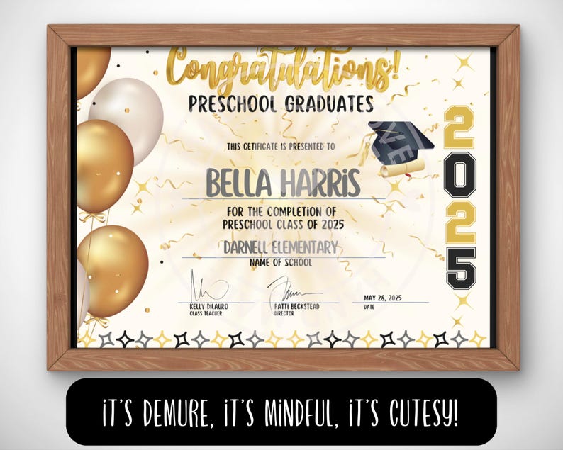 Editable Preschool Certificate Diploma Template Instant Download ...