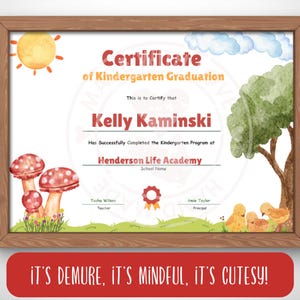 Editable Kindergarten Certificate Diploma Template | Instant Download ...