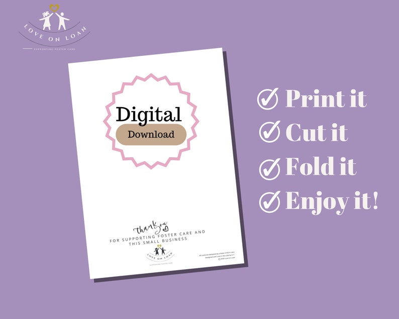 Thank You Greeting Card for Foster Mom Printable Instant - Etsy
