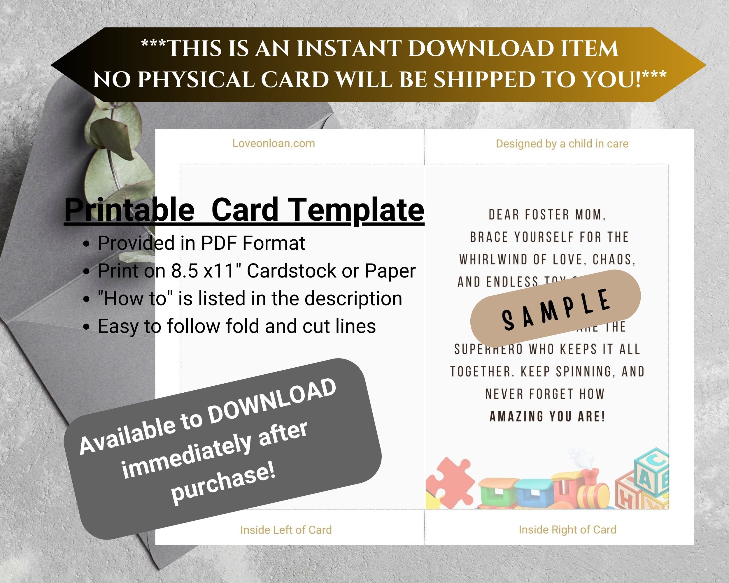 Foster Parent Appreciation Card: Heartfelt Printable Gift (digital ...