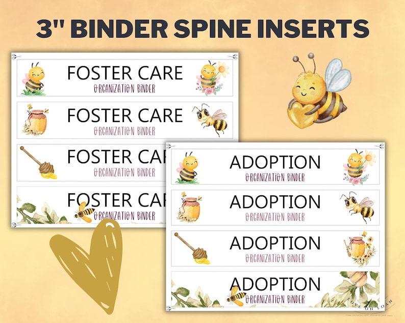 Foster Care Adoption Binder: Case Management, Honey Bee Design ...