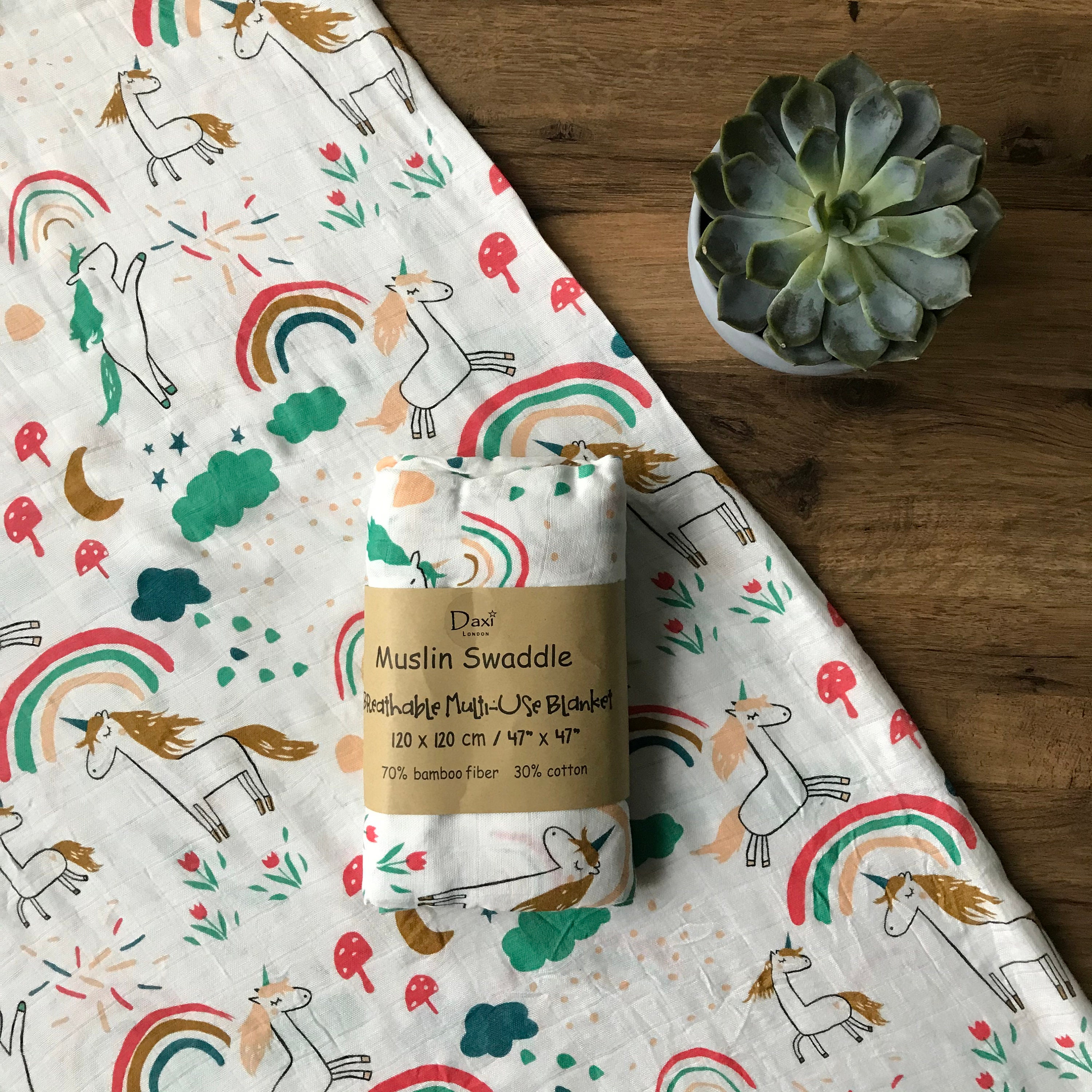 Rainbow Unicorn Bamboo Muslins/ Large Baby Muslins / Baby - Etsy 日本