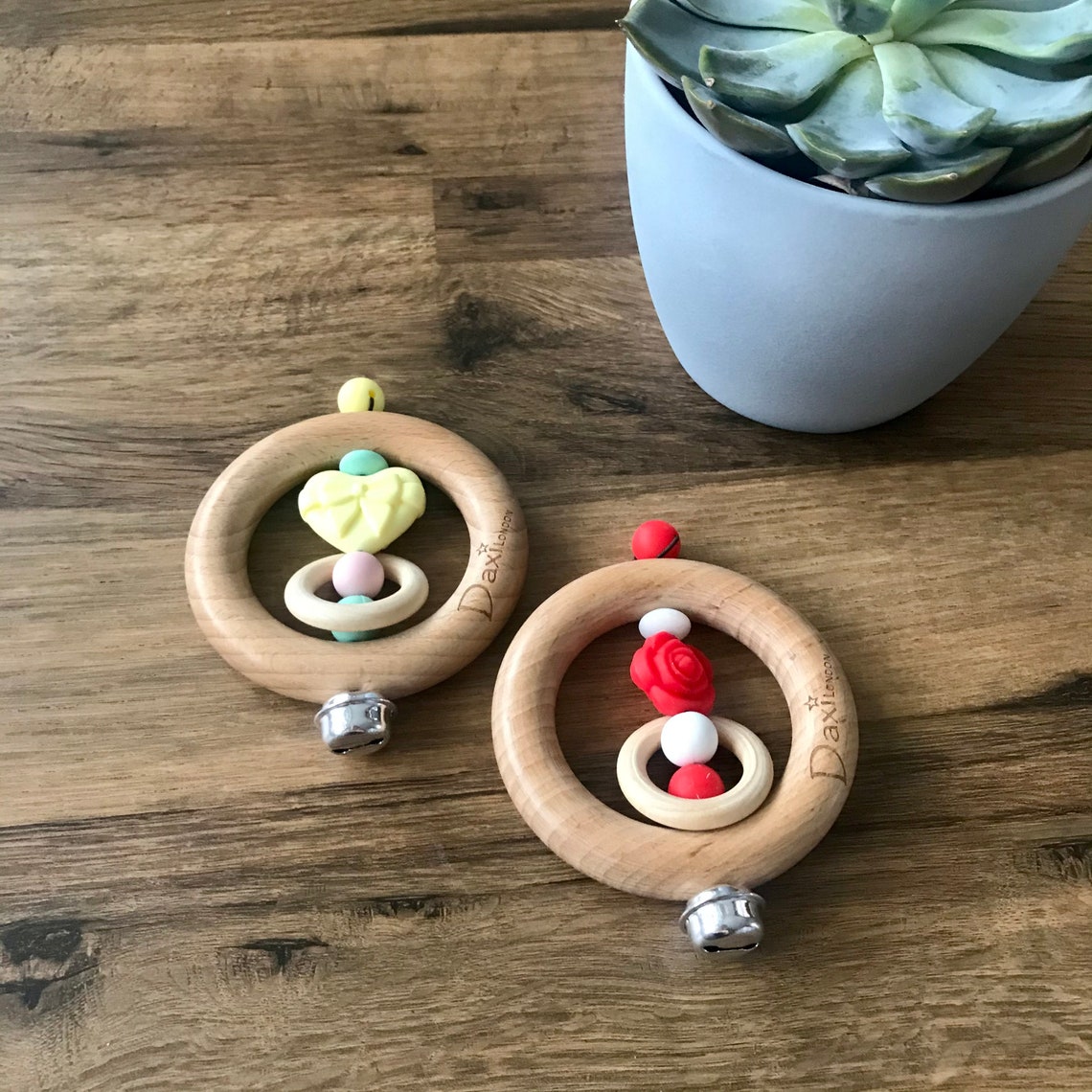 Natural Beech Wood Rattle / Animal rattle /Sensory Toy / | Etsy