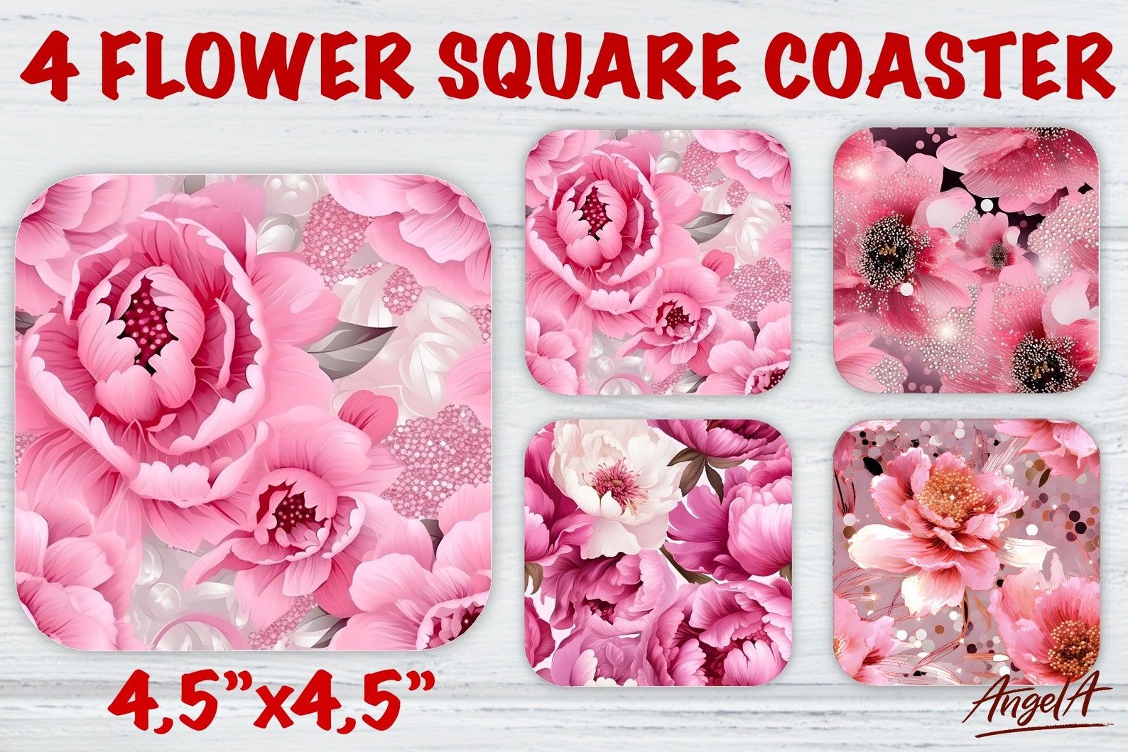 Square Coasters Sublimation Designs Mega Bundle 205 Square Coasters PNG ...