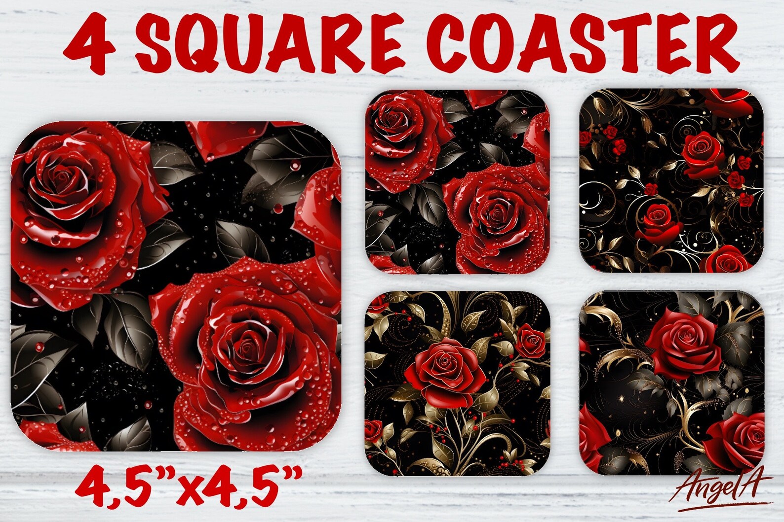 Square Coasters Sublimation Designs Mega Bundle 205 Square Coasters PNG ...