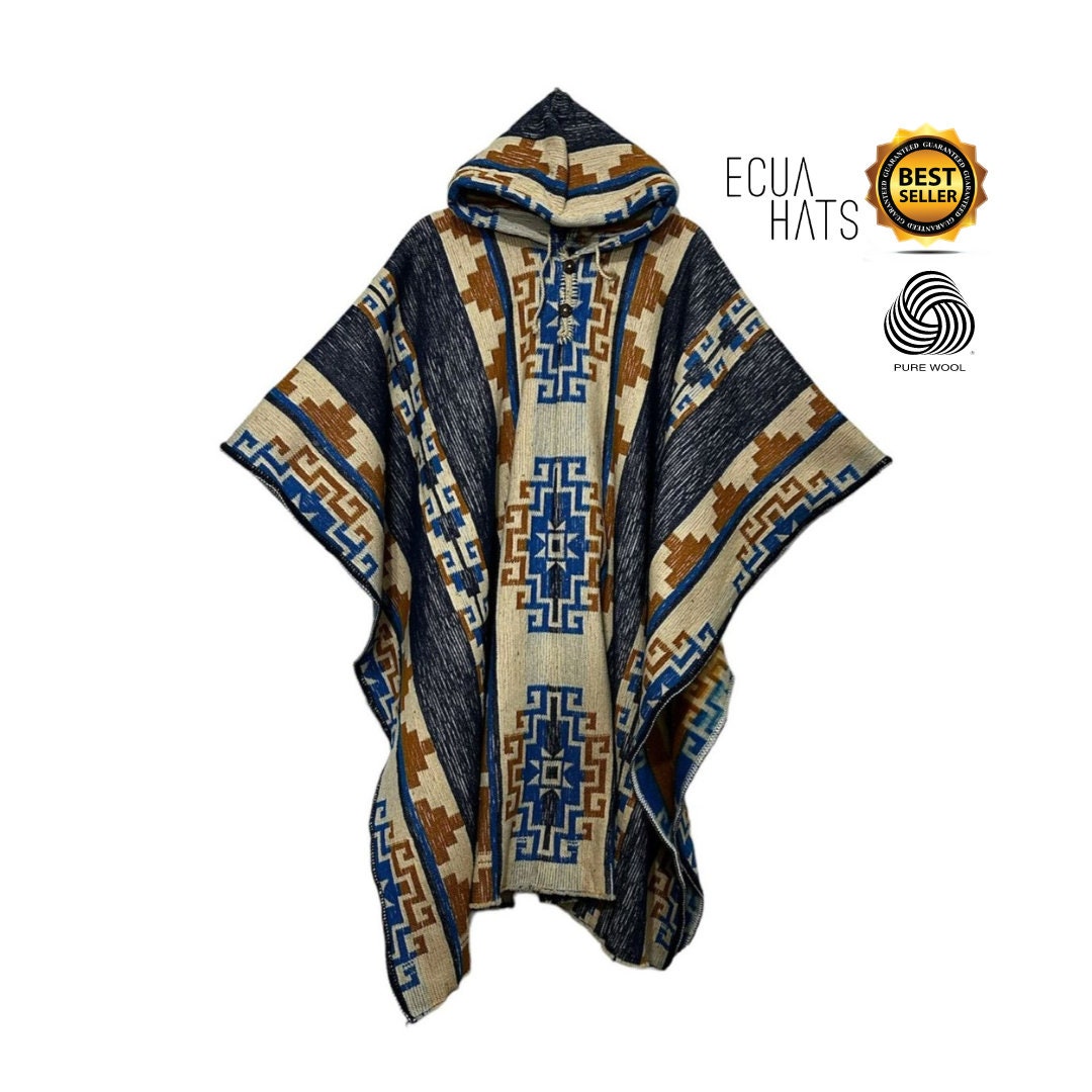 100% Wool Poncho Style Mapuche Made in Ecuador by Milmarte New 2024 Styles - Etsy