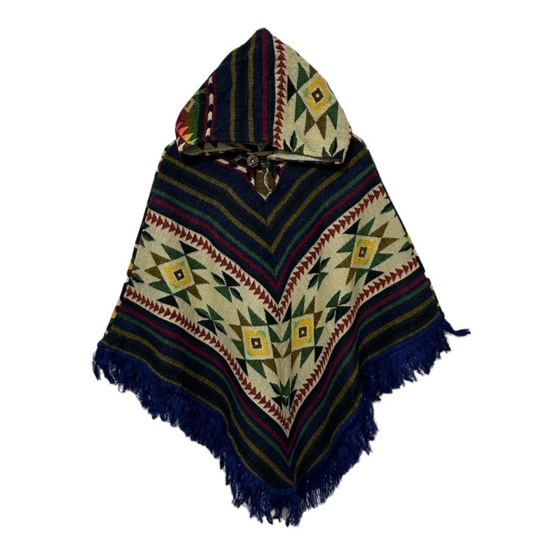 Kawsay Multicolor Poncho V Shape Style / Triangle Design - Etsy