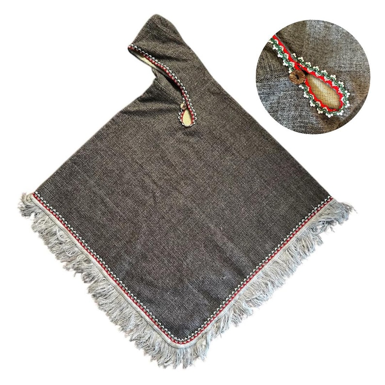 Kawsay Multicolor Poncho - V Shape Style / Triangle Design - Unisex ...