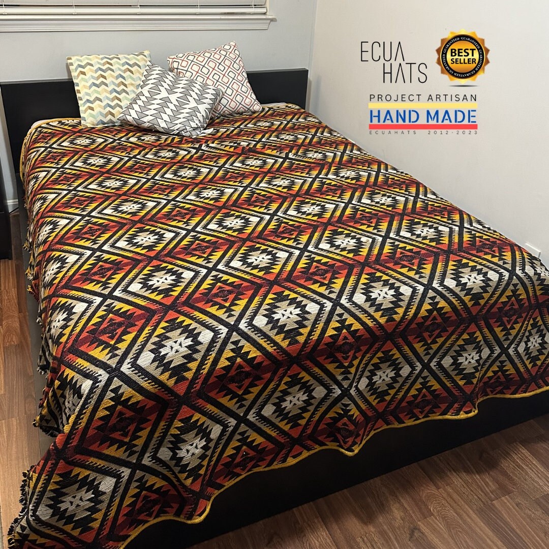 Ecuador 100% Wool Bedspread / Quilted / Warm Cover - Made by Milmarte ...