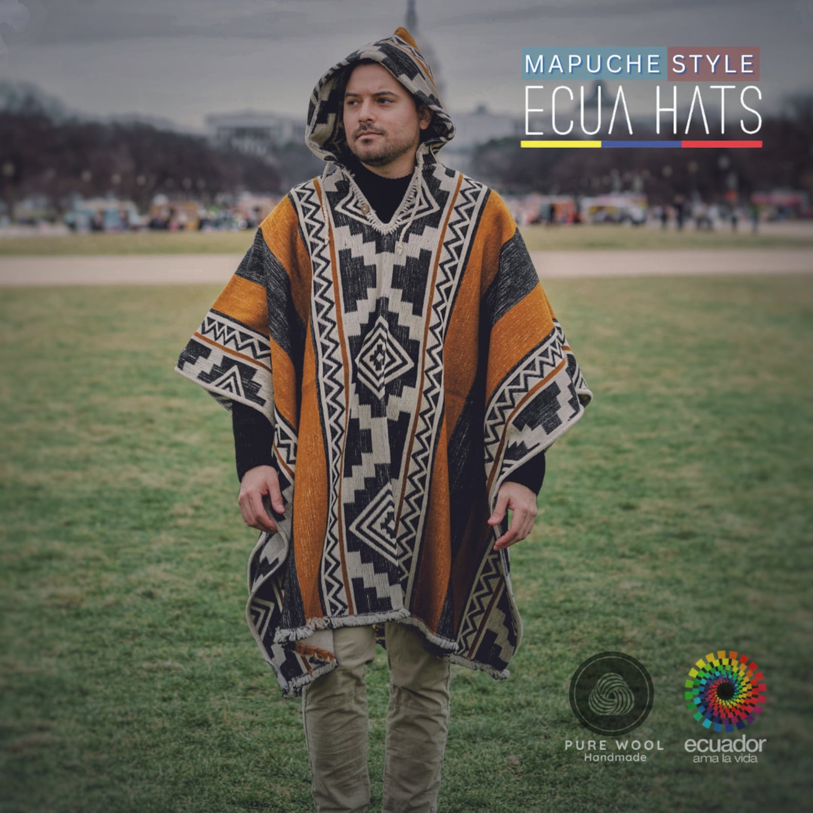 100% Wool Poncho Style Mapuche Made in Ecuador by Milmarte - Etsy