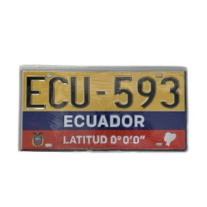 Ecuador Metal License Plate - Etsy