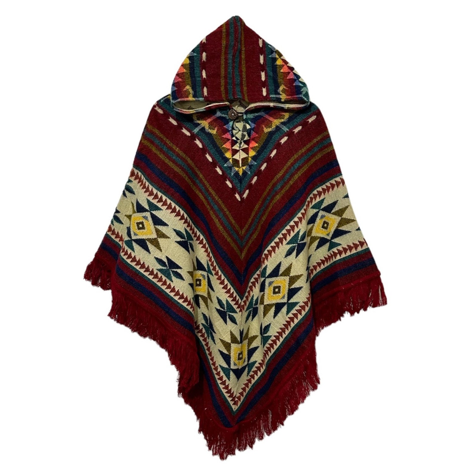 Kawsay Multicolor Poncho V Shape Style / Triangle Design - Etsy