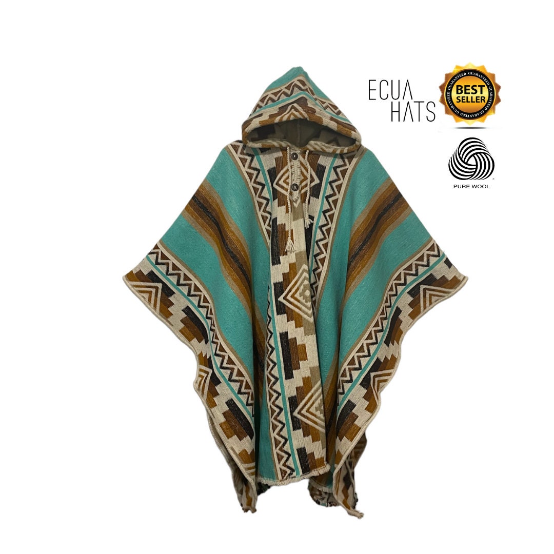 100% Wool Poncho Style Mapuche Made in Ecuador by Milmarte - Etsy
