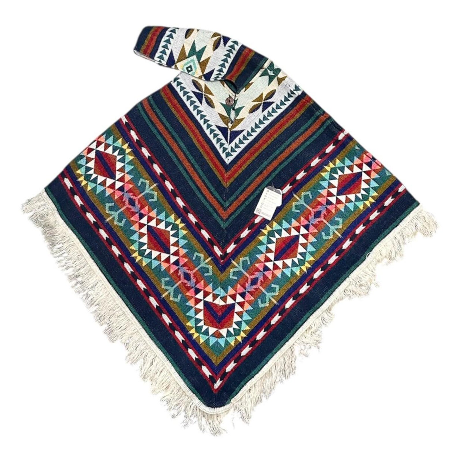 Kawsay Multicolor Poncho - V Shape Style / Triangle Design - Unisex ...