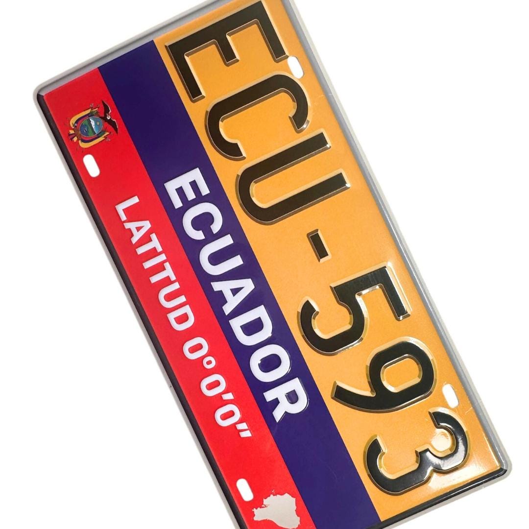 Ecuador Metal License Plate - Etsy