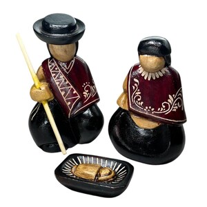 Nativity Indigenous Scene Hand Carved in 100% Wood by Ecuadorian ...