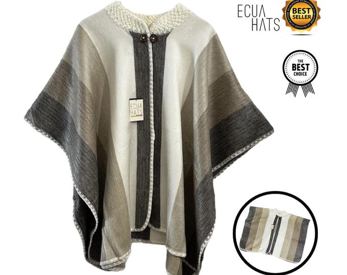Unisex Handmade Alpaca Wool Sweater, Ecuadorian Indigenous Handcrafted ...