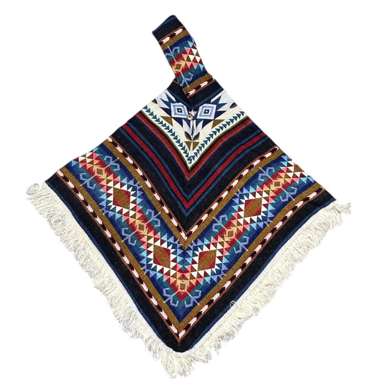 Kawsay Multicolor Poncho - V Shape Style / Triangle Design - Unisex ...