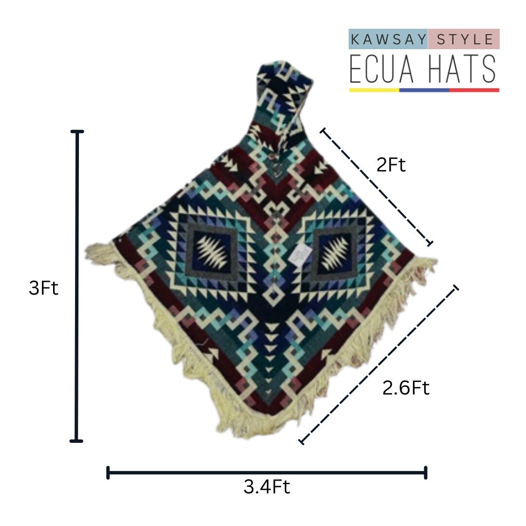Kawsay Multicolor Poncho V Shape Style / Triangle Design - Etsy