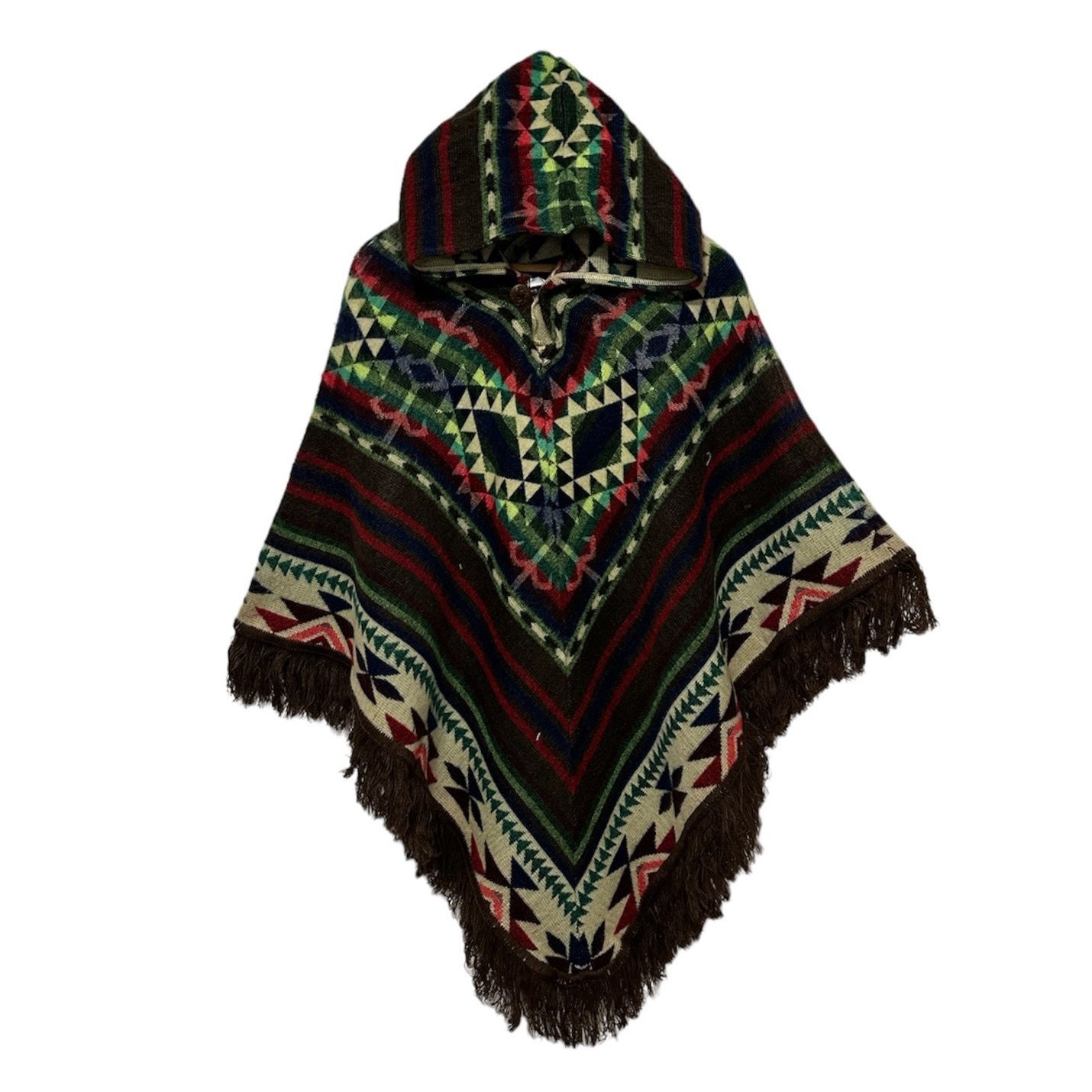 Kawsay Multicolor Poncho V Shape Style / Triangle Design - Etsy
