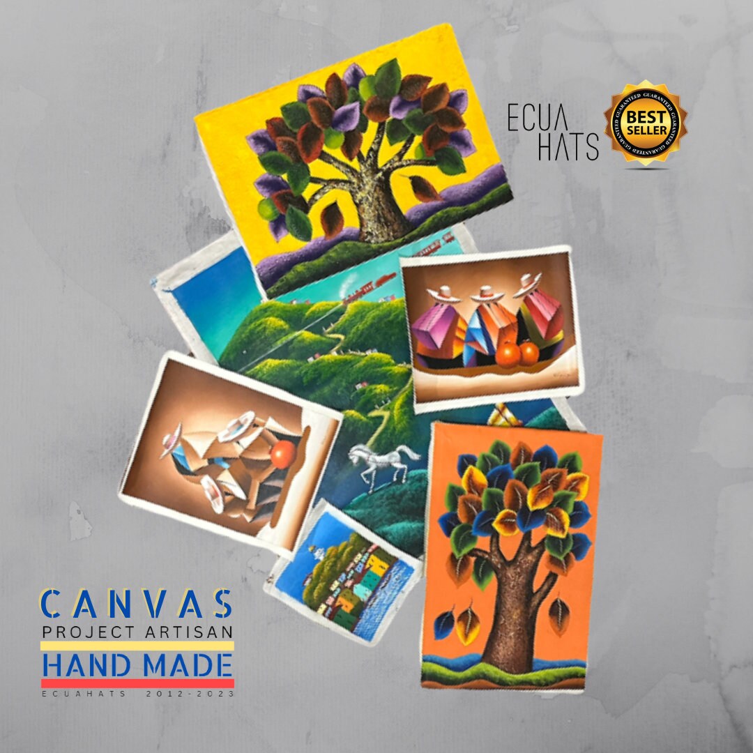 Canvas Painting Made by Ecuador Artists - Colorful - Authentic - Latin ...