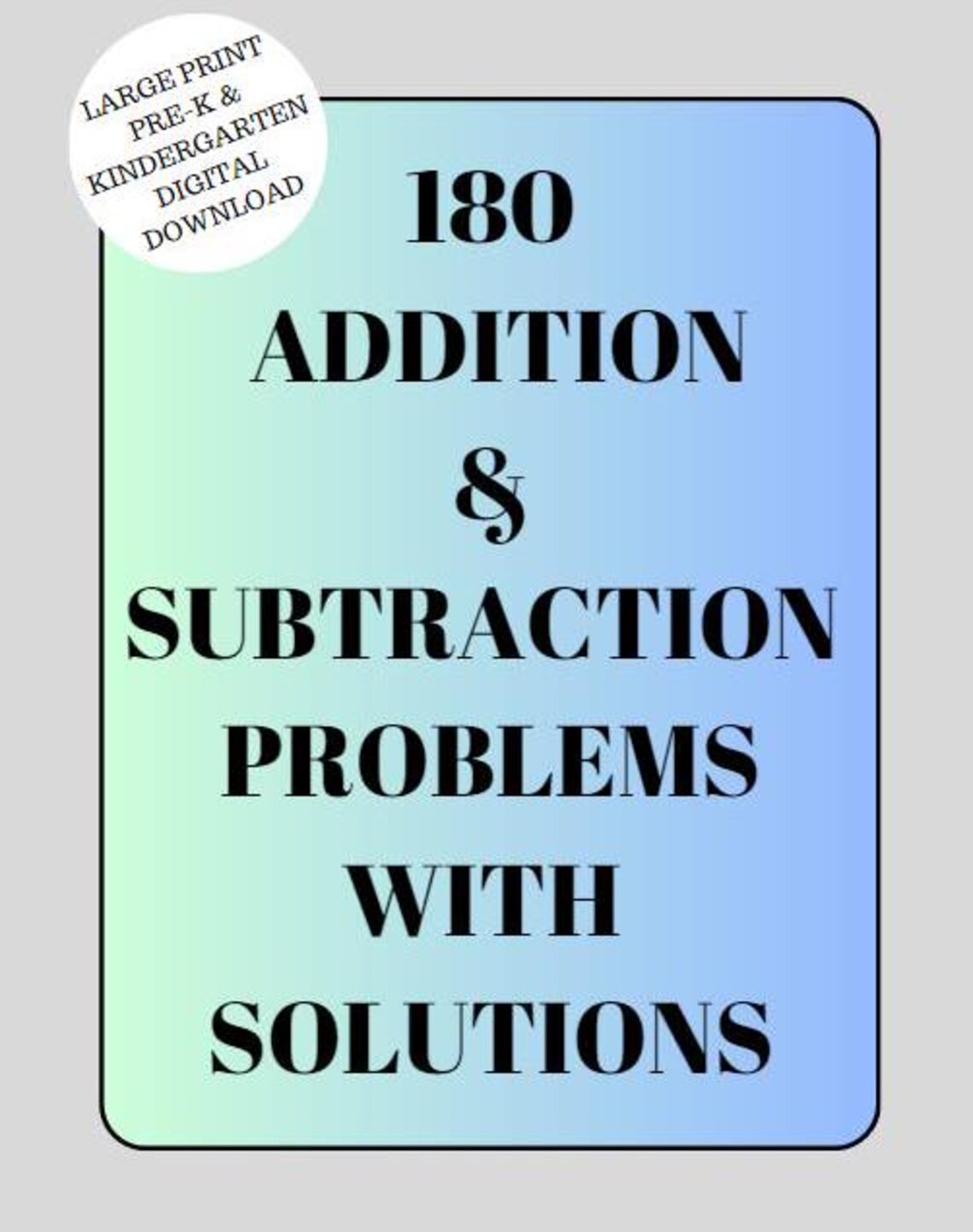 Large Print Addition and Subtraction Math Worksheets That Are a Digital ...