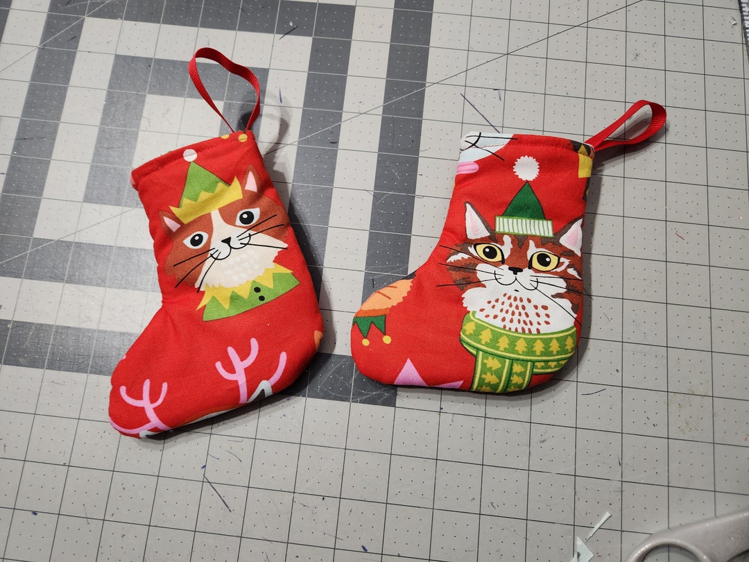 Mini Cat Face Stockings, Cat Stockings, Christmas Stockings, Christmas ...