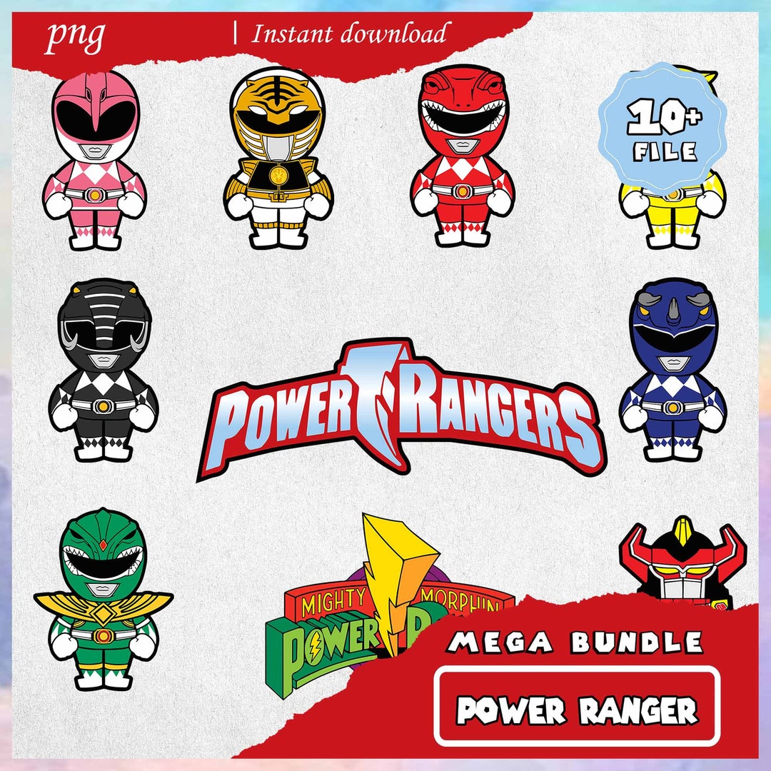 Mega Power Rangers Svg Bundle, Superhero Svg, Cartoon Svg, Kids Design ...