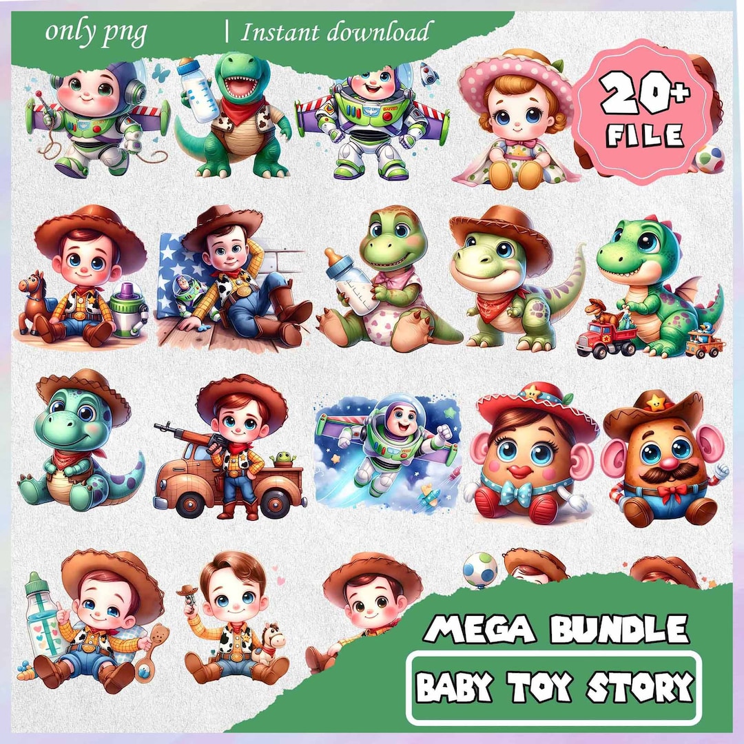 Baby Toy Story PNG Cliparts Bundle, Cartoon Sublimation Cliparts, Toy ...