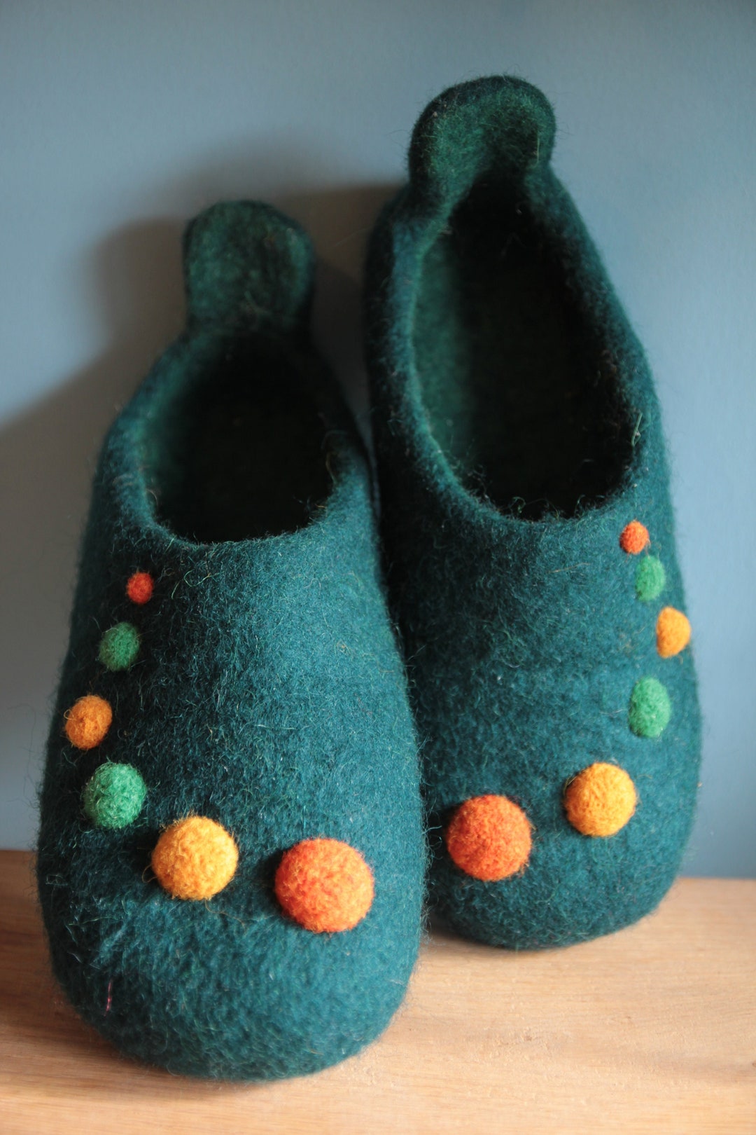 ON ORDER Mule Slippers With Felted Wool Tabs and Inner Tube - Etsy