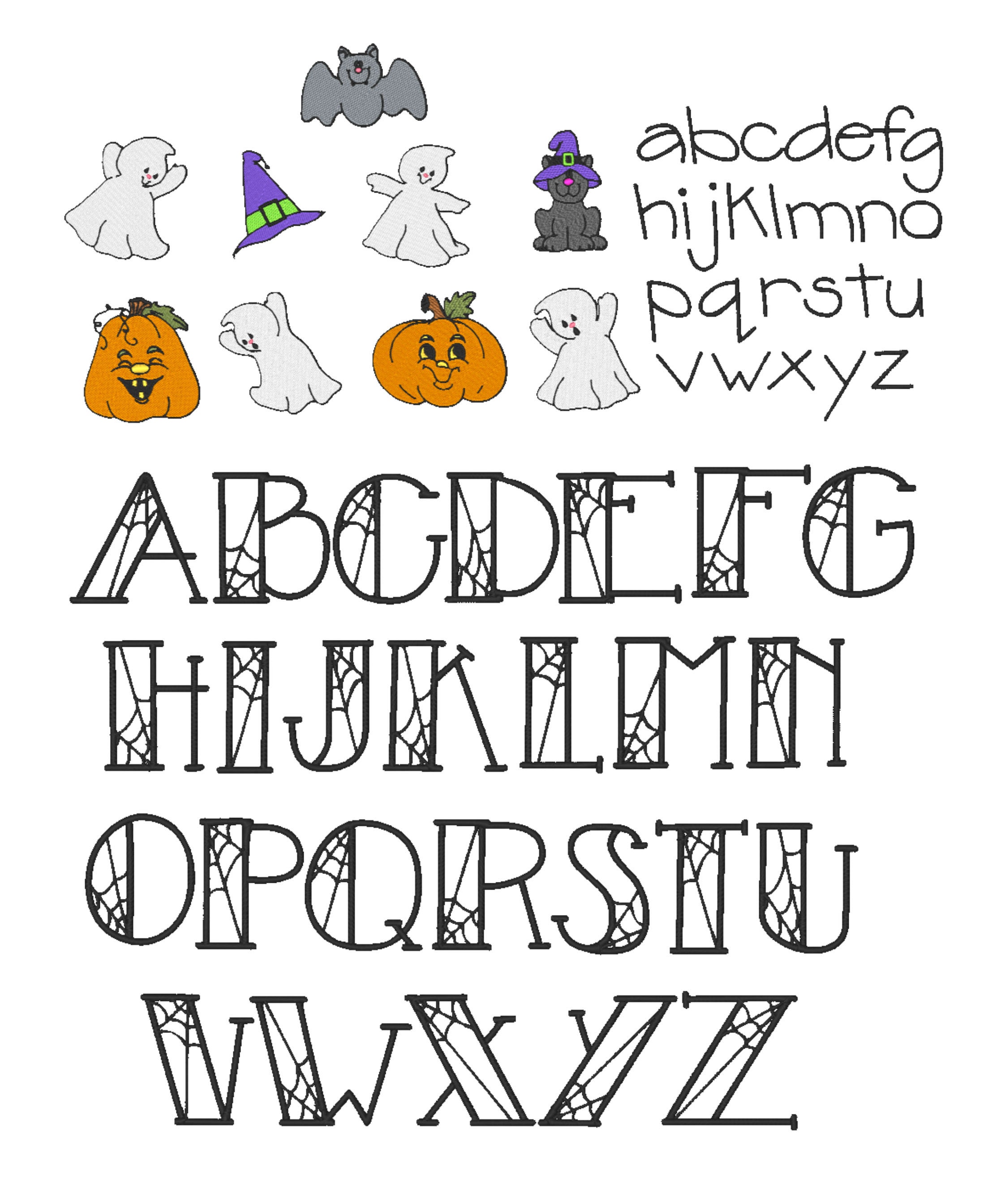 89 Spooky Halloween Embroidery Machine Designs Bundle Set Font ...