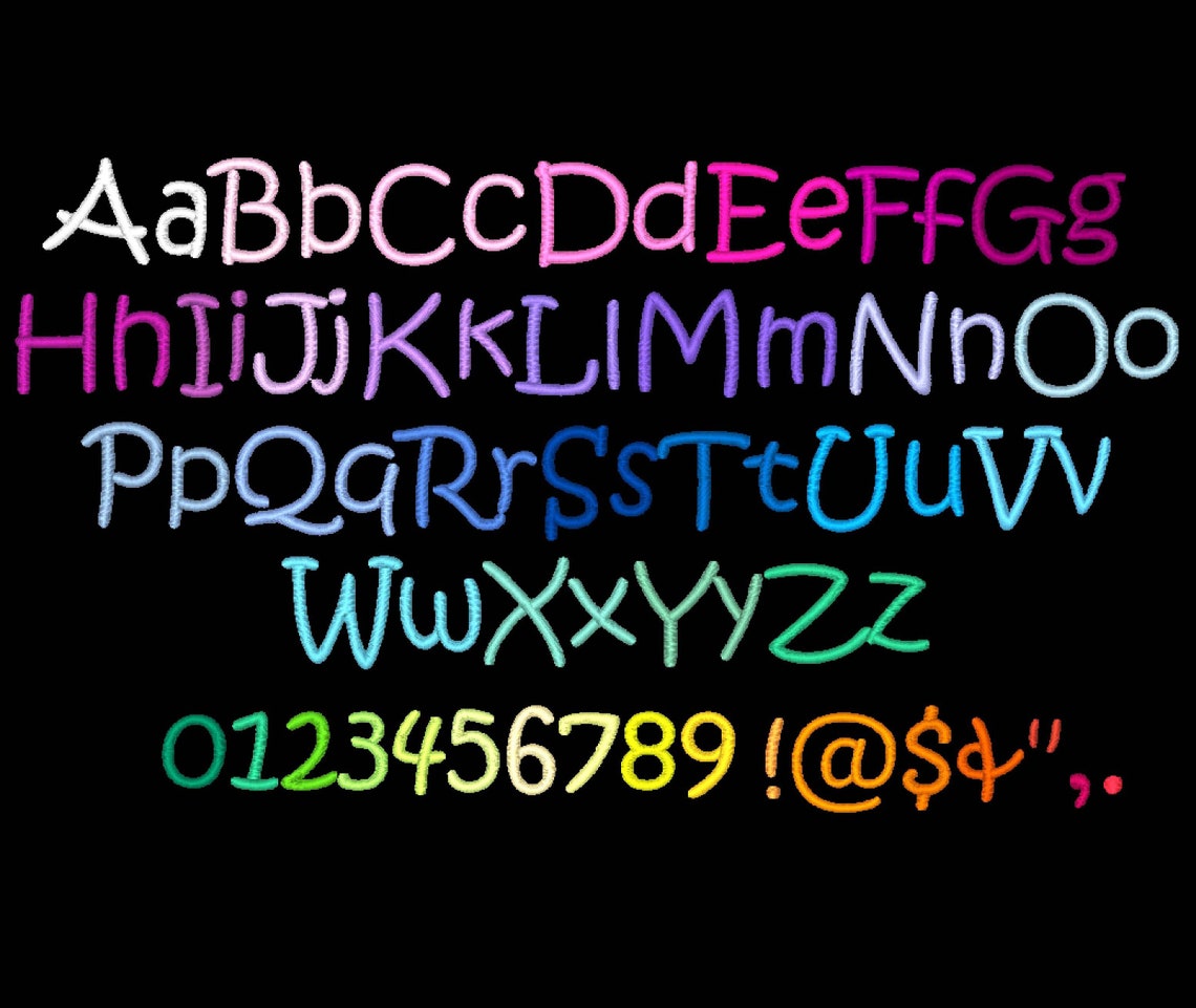 Kids Font Monogram Embroidery Machine Designs - Instant Download BX Art ...